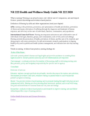 NR222 exam 2 Objectives - NR222 Week 4 Objectives: Explain the similarities and differences ...