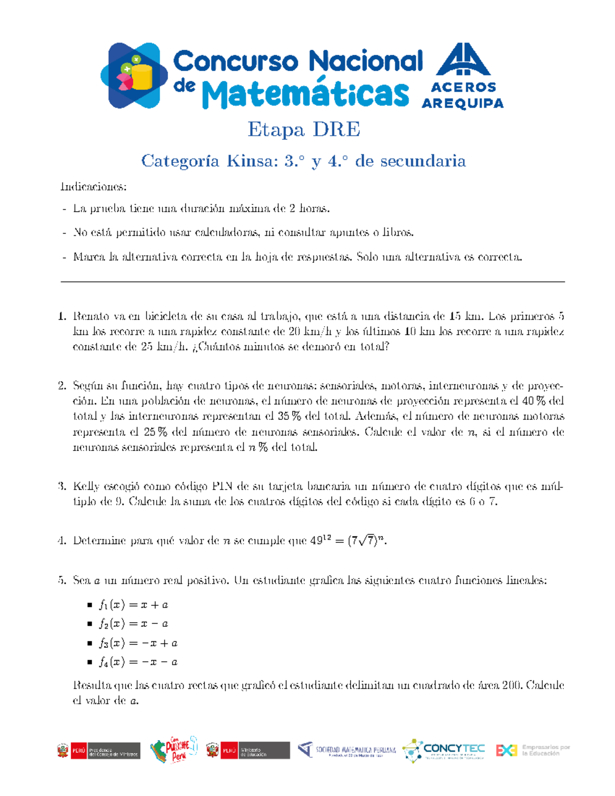 Etapa 2 - cdscc - Etapa DRE Categoría Kinsa: 3. y 4. de secundaria ...