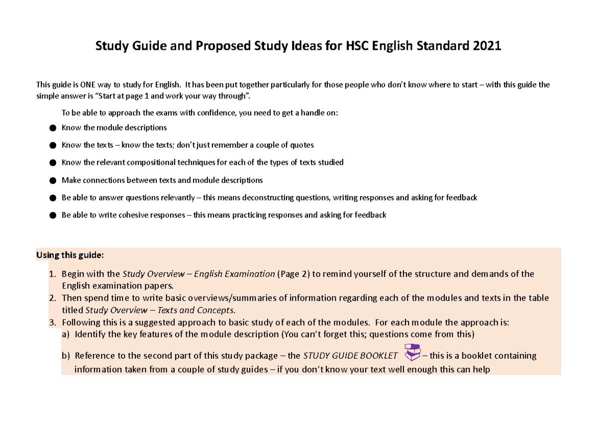 Copy of English Standard Trials Study - Study Guide and Proposed Study ...