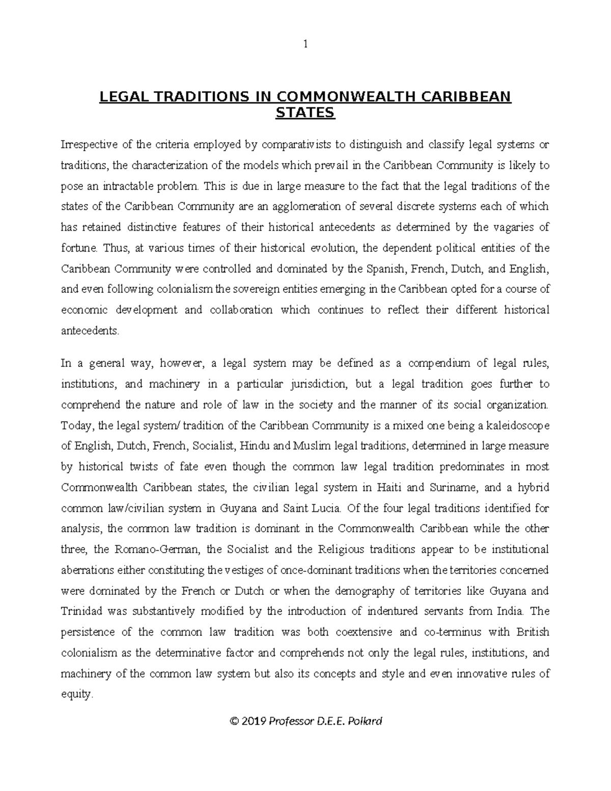 Legal Traditions CC- 2 - Published Copyrighted Work by Honourable ...