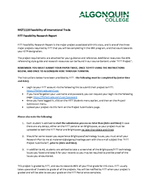 FITT project sample 2 - FITT – Feasibility of International Trade Name ...