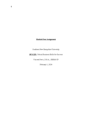 Bus 400 module 6-1 simulation journal - This is the third and final ...