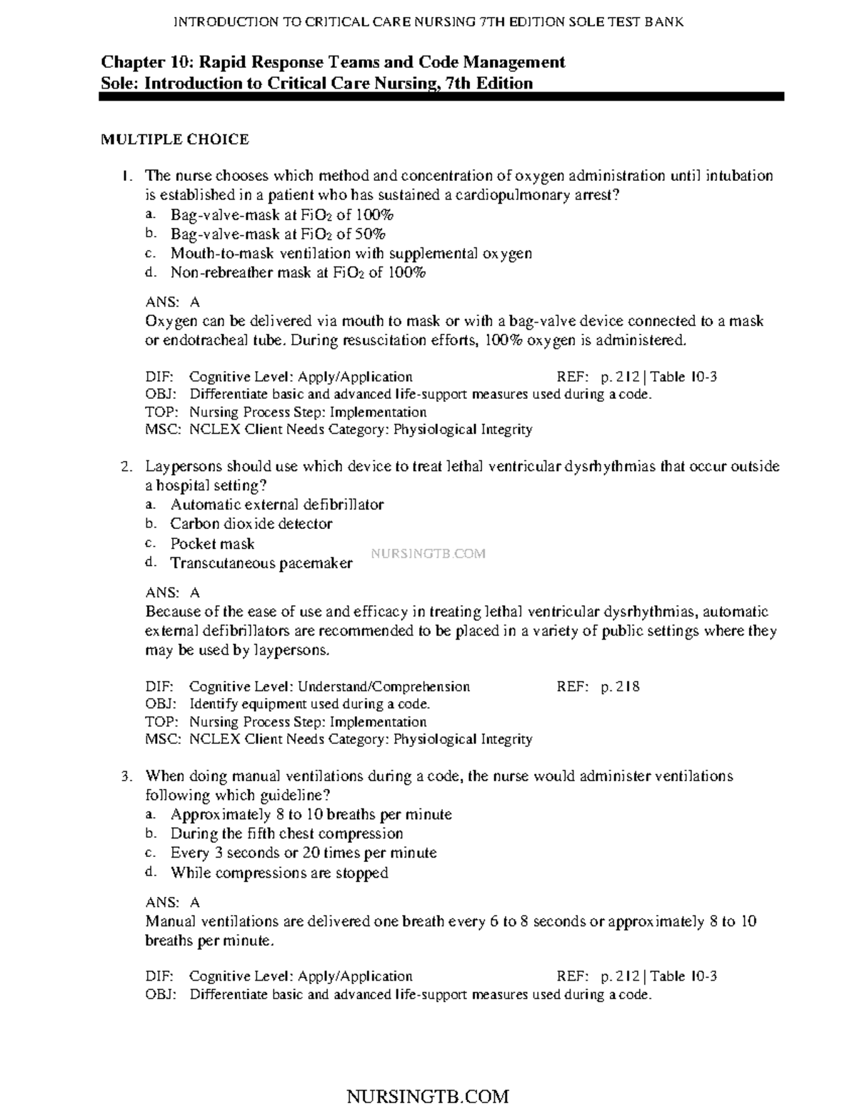 Chapter 10: Rapid Response Teams and Code Management Sole: Introduction ...