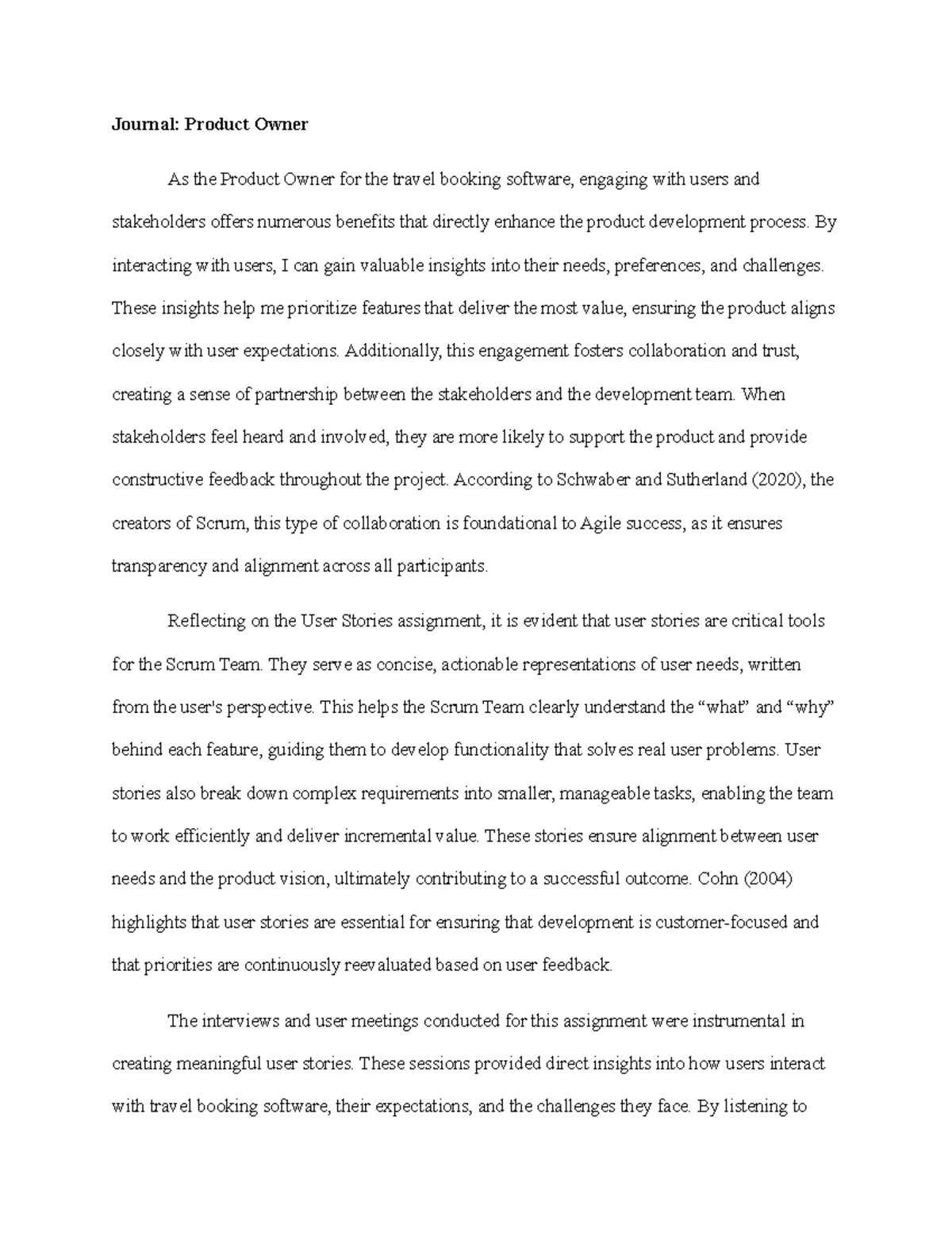 Journal - By interacting with users, I can gain valuable insights into ...