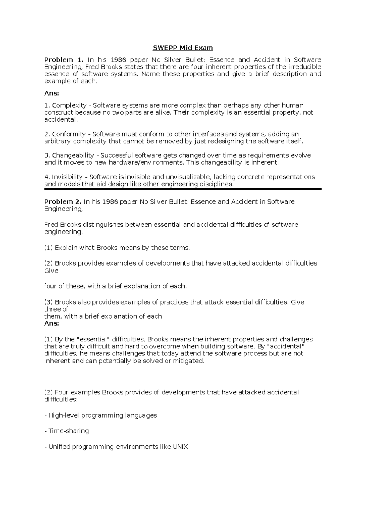 Mid Exam notes for data science class - SWEPP Mid Exam Problem 1. In ...