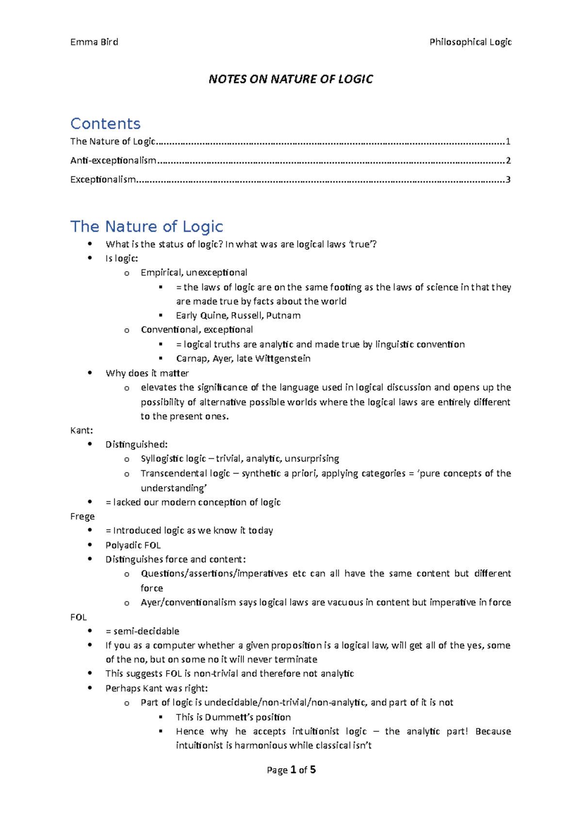 Notes on Nature of Logic - NOTES ON NATURE OF LOGIC Contents The Nature ...