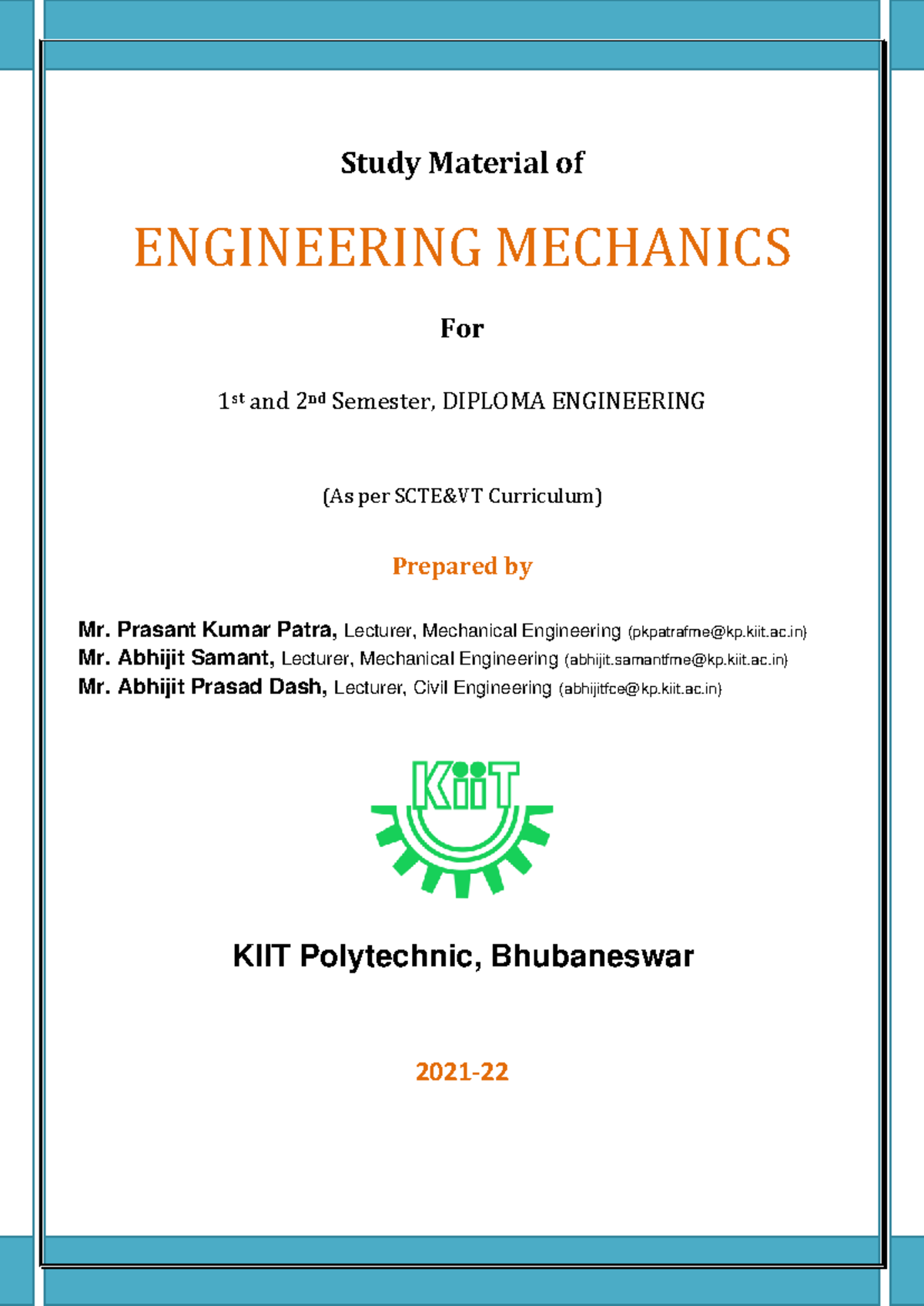 SM 2nd-Sem Mech Engineering-Mechanics - Study Material of ENGINEERING ...