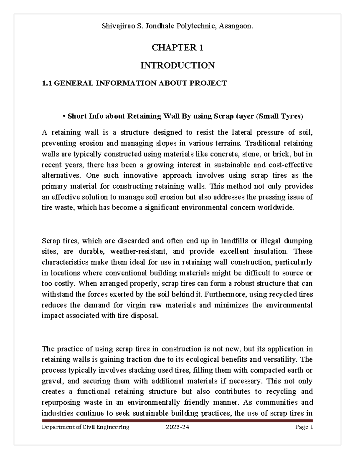 Civil Chapter 1 - jkb;;;;;;;;;;;;;;;;;;;;;;; - CHAPTER 1 INTRODUCTION 1 ...