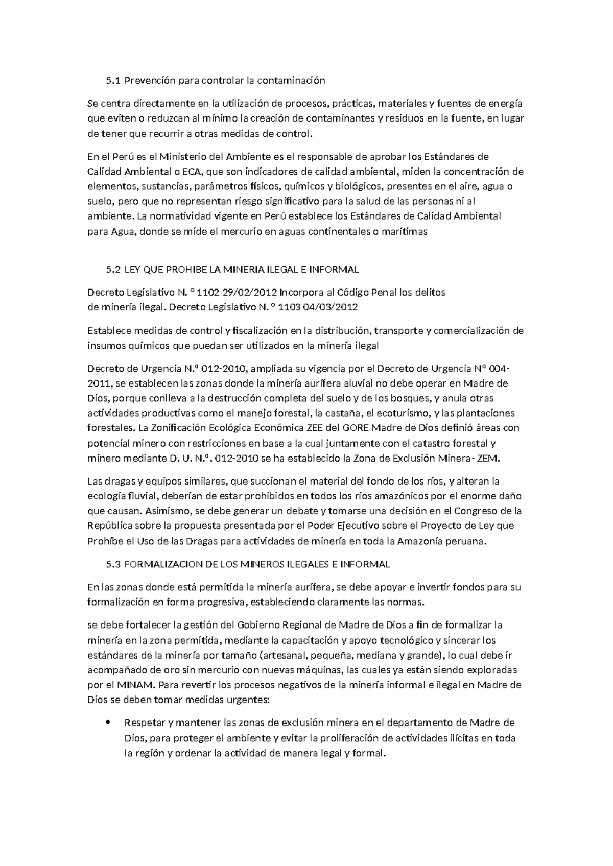 Prevención para controlar la contaminación - 5 Prevención para ...
