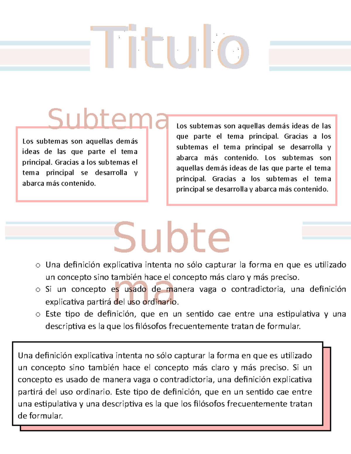 Apunte largo-regreso a clases - TituloTitulo Subtema Los subtemas son ...