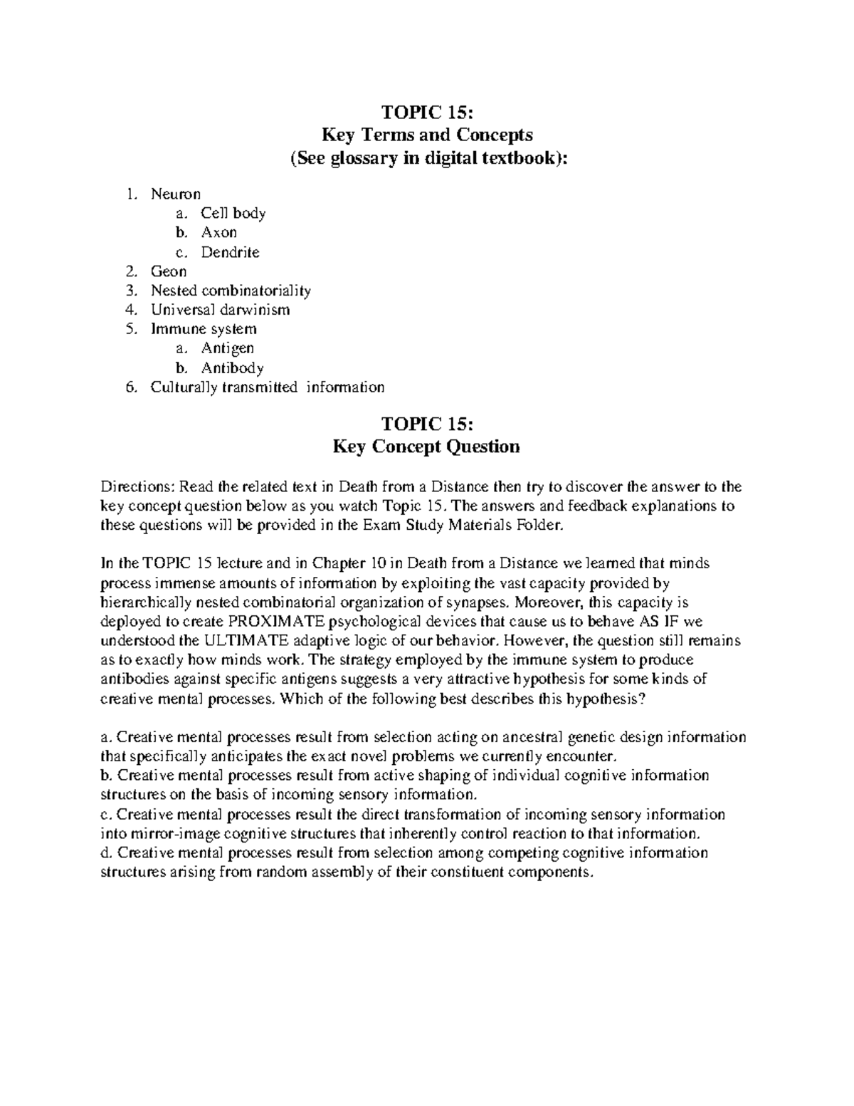 Topic 15 Key Terms and Key Concept Question - TOPIC 15: Key Terms and ...