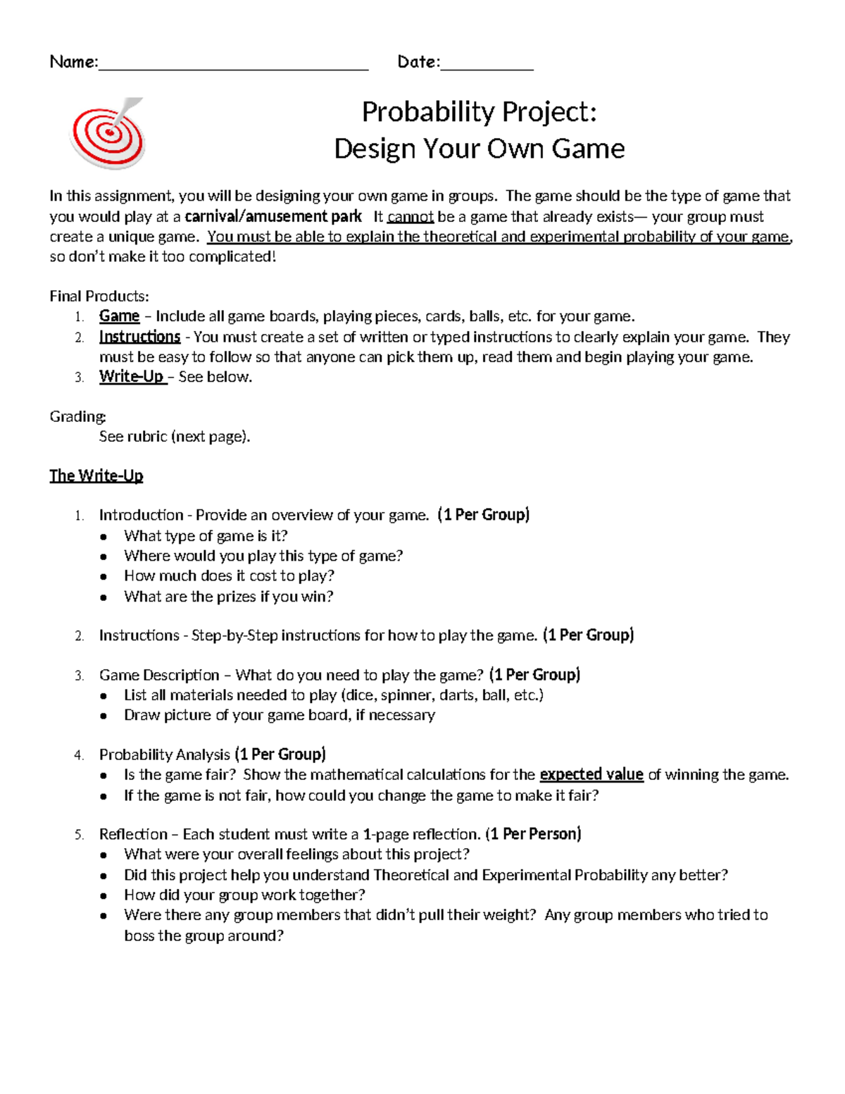 Design a game project.doc - Name:__________________________ Date ...