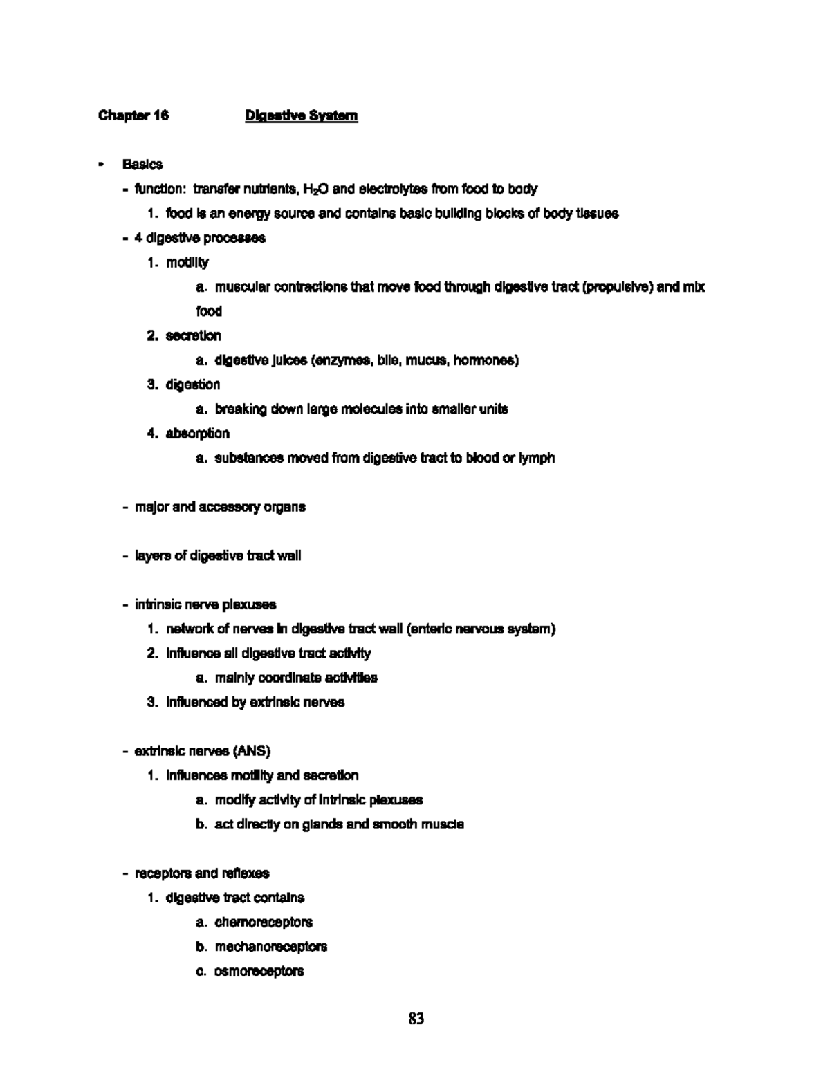 Digestive System - Anatomy And Physiology - Studocu