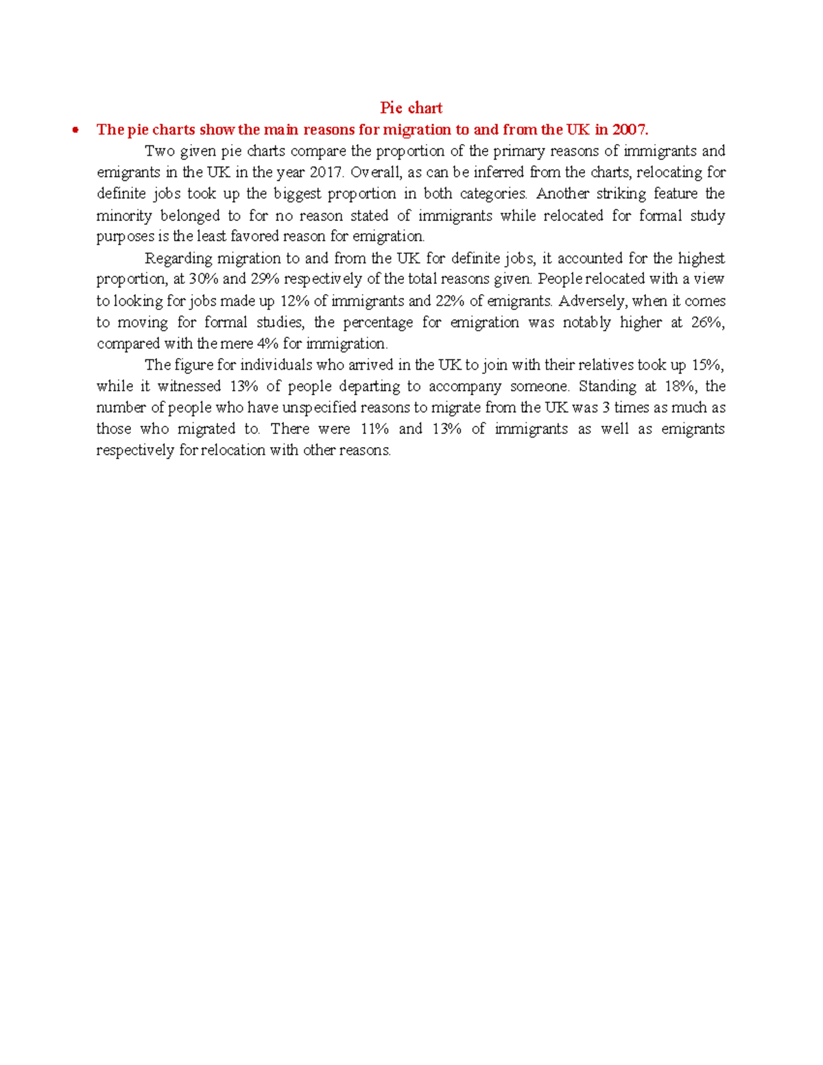 Ielts Writing Task 1 - Pie chart - Pie chart The pie charts show the ...