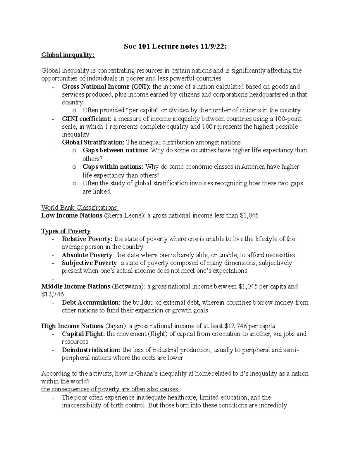 Soc 1 Lecture Notes Global Inequality Deprecated Api Usage The Svg