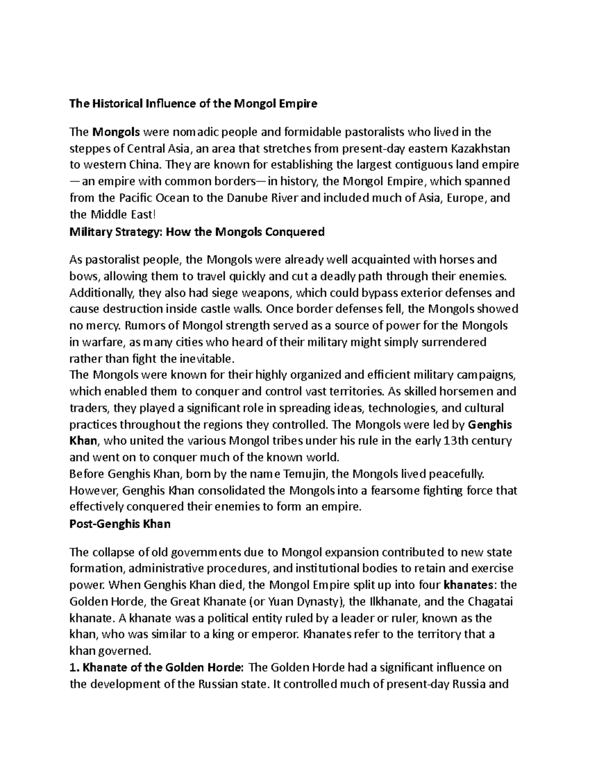 2.2 The Mongol Empire and the Making of the Modern World - The ...