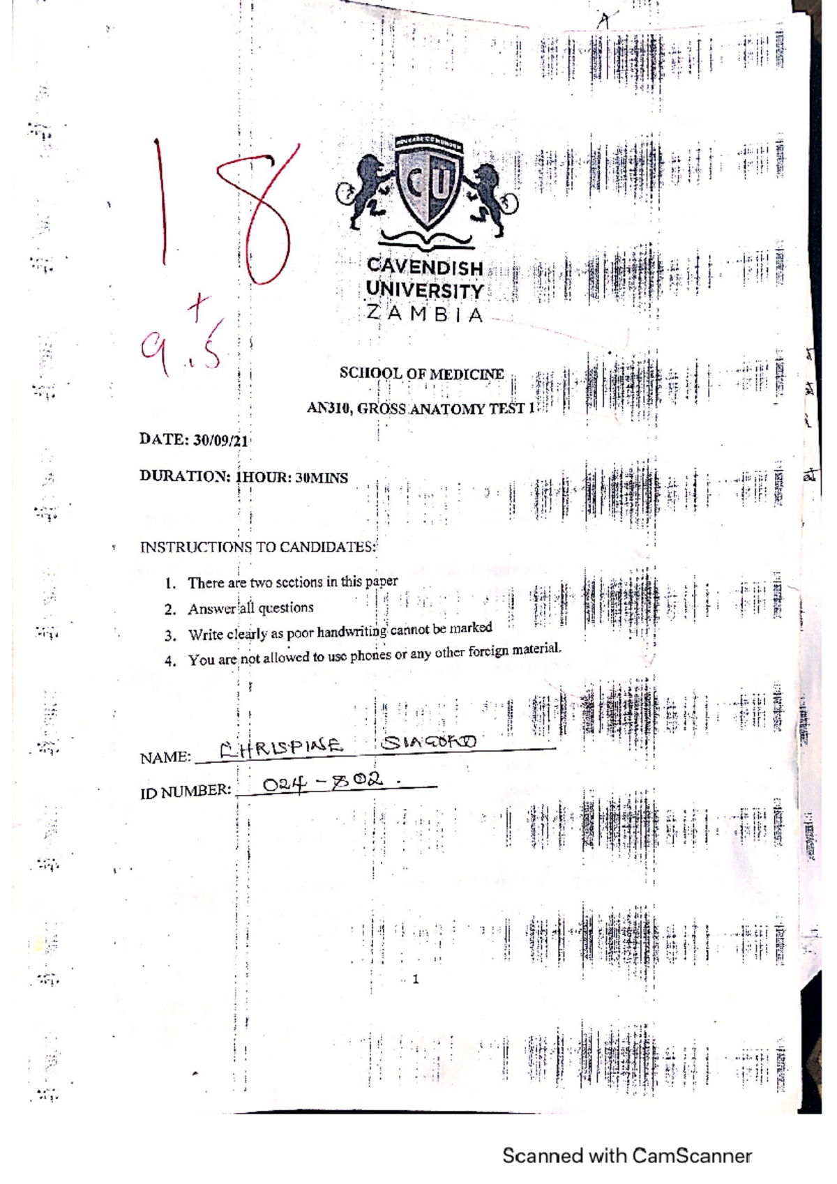 2..AN 310 Gross Anatomy - Medicine - Studocu
