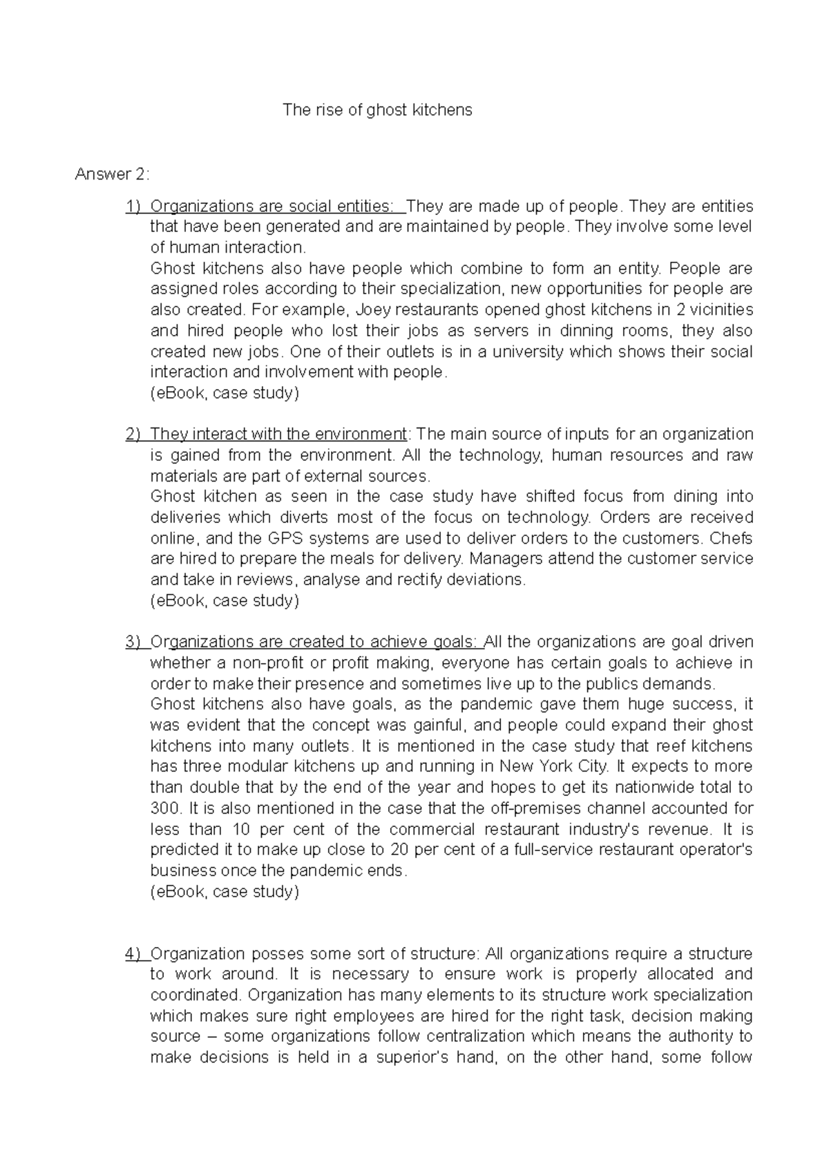 The Rise of Ghost Kitchens and Organizational Dynamics - Studocu