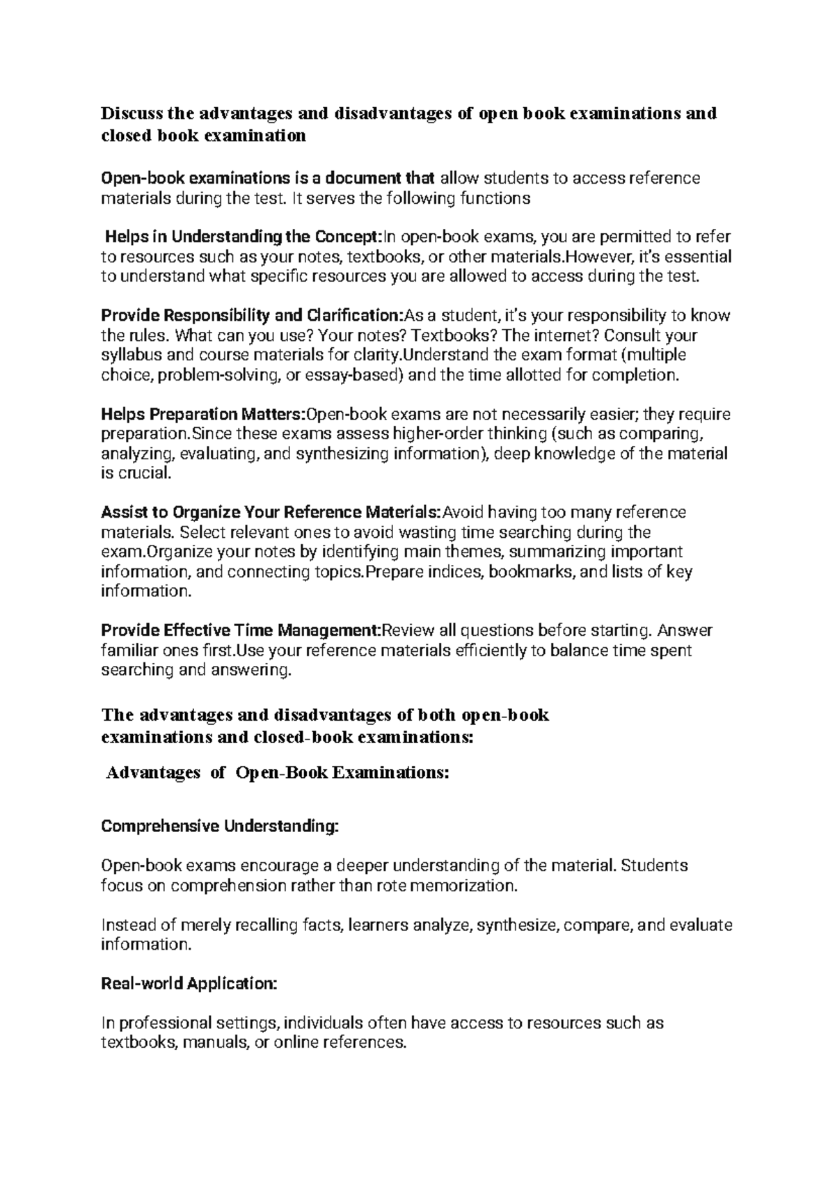 Kiptoo psy 310 - CAT REVISION - Discuss the advantages and ...