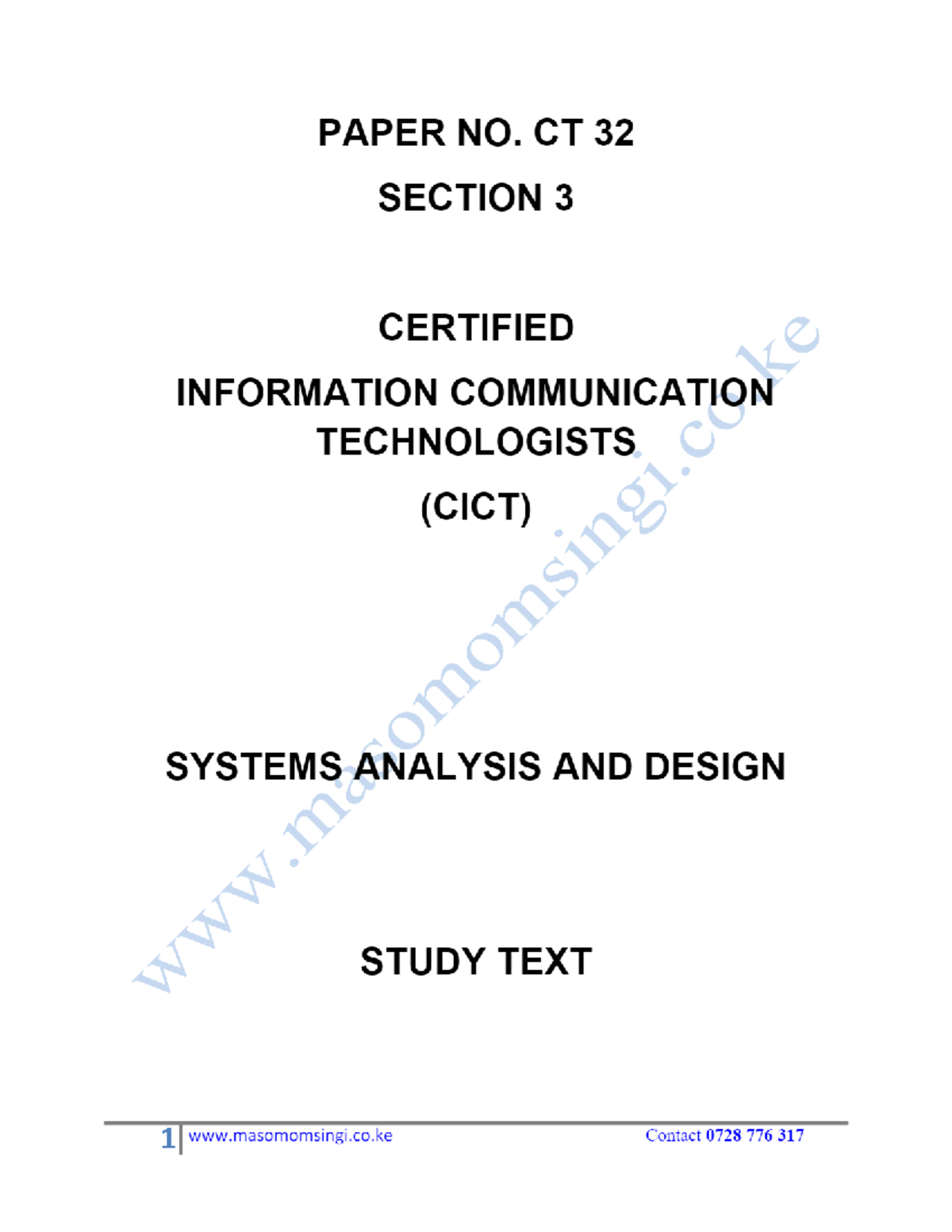 CICT Notes - Systems Analysis AND Design Notes PDF - Masomo Msingi ...
