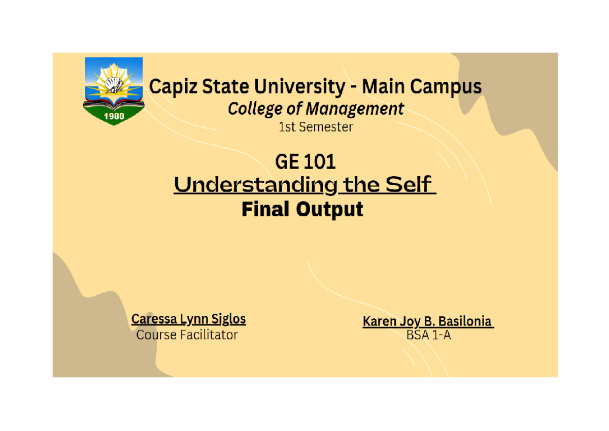GE 101 Understanding the Self - Accountancy - Studocu