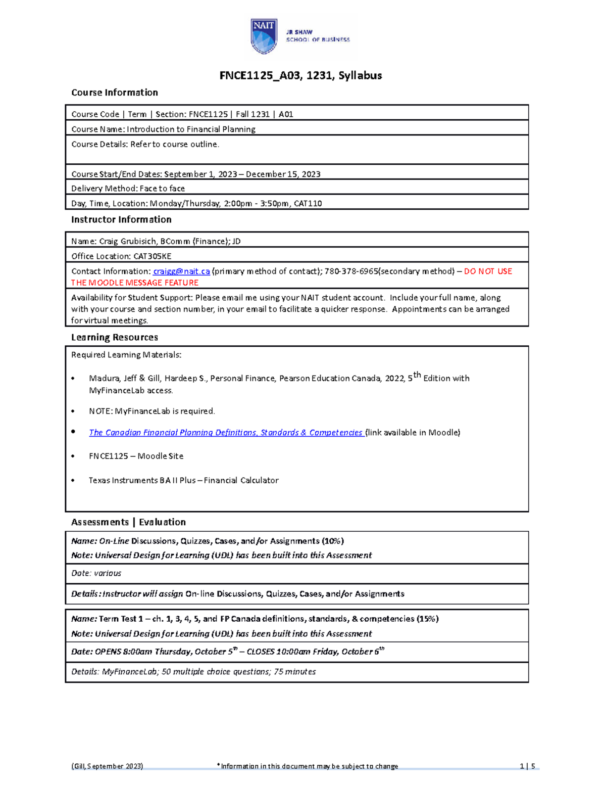 Jrssb Syllabus 2023-24 FNCE1125 A03[19631 ] - Course Information Course ...