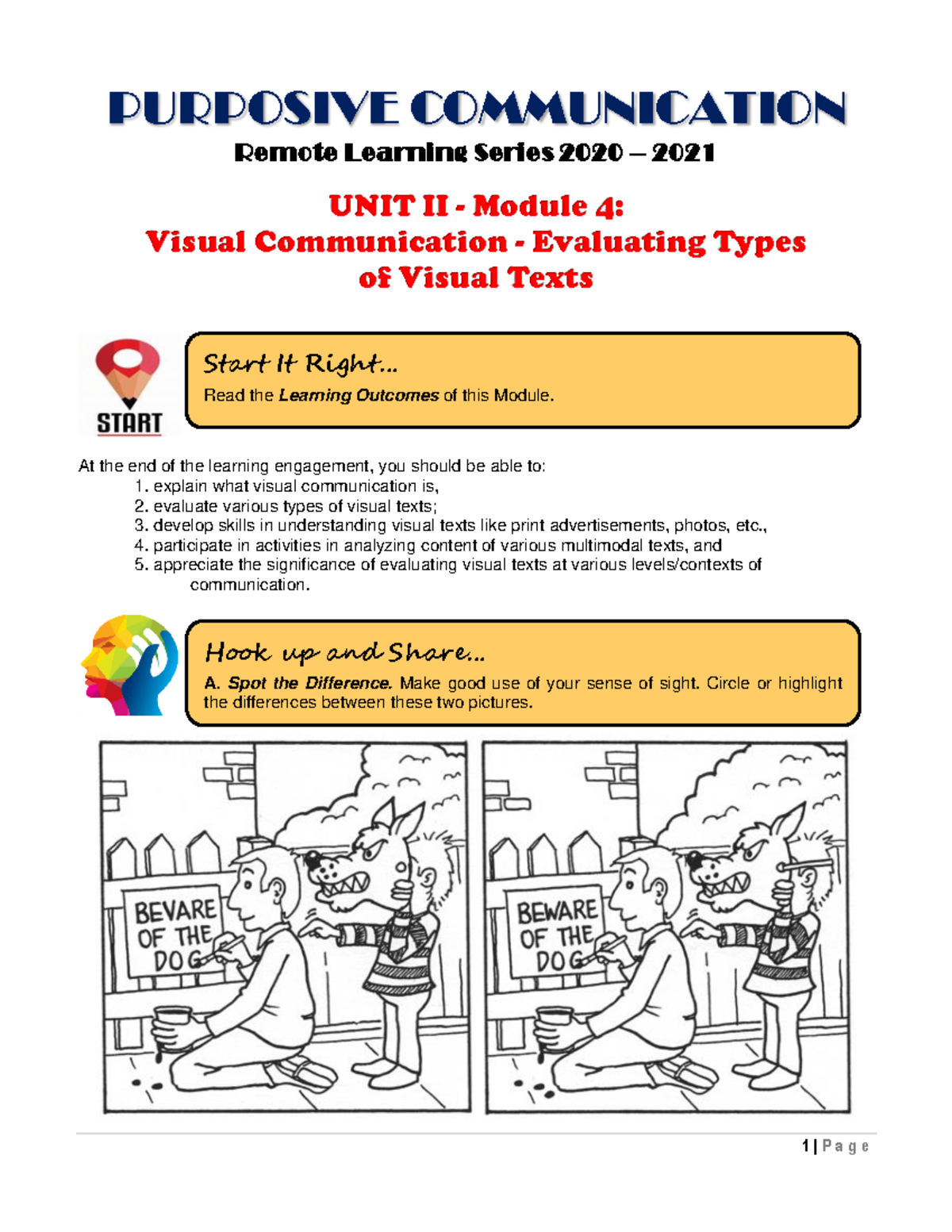 GEPC Module 4 Visual Communication Evaluating Types of Visual Texts ...