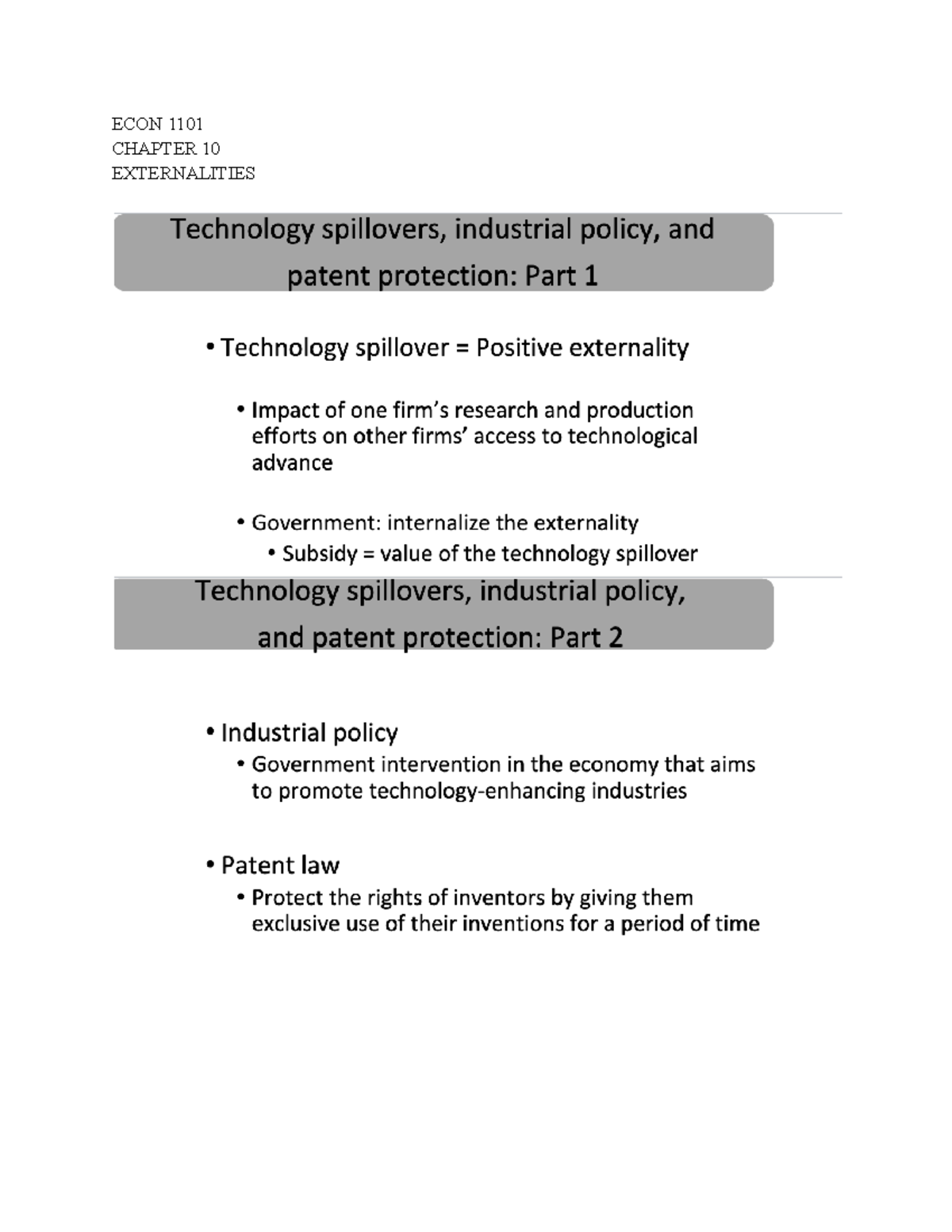 Econ Cahpet 10 Econ 1101 Chapter 10 Econ 1101 Chapter 10