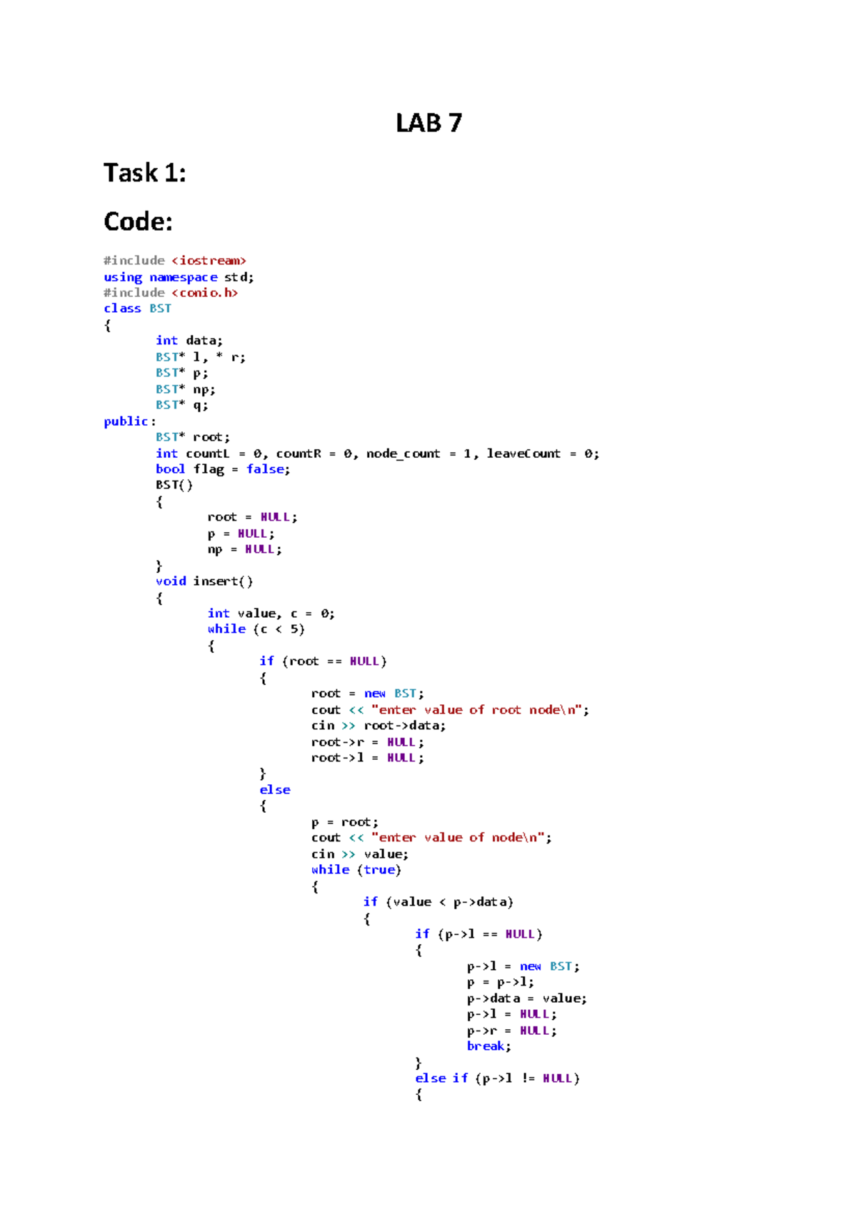 1B no298588 1F8B 45AE 8141 91F50F43A593 - LAB 7 Task 1: Code: #include using - Studocu