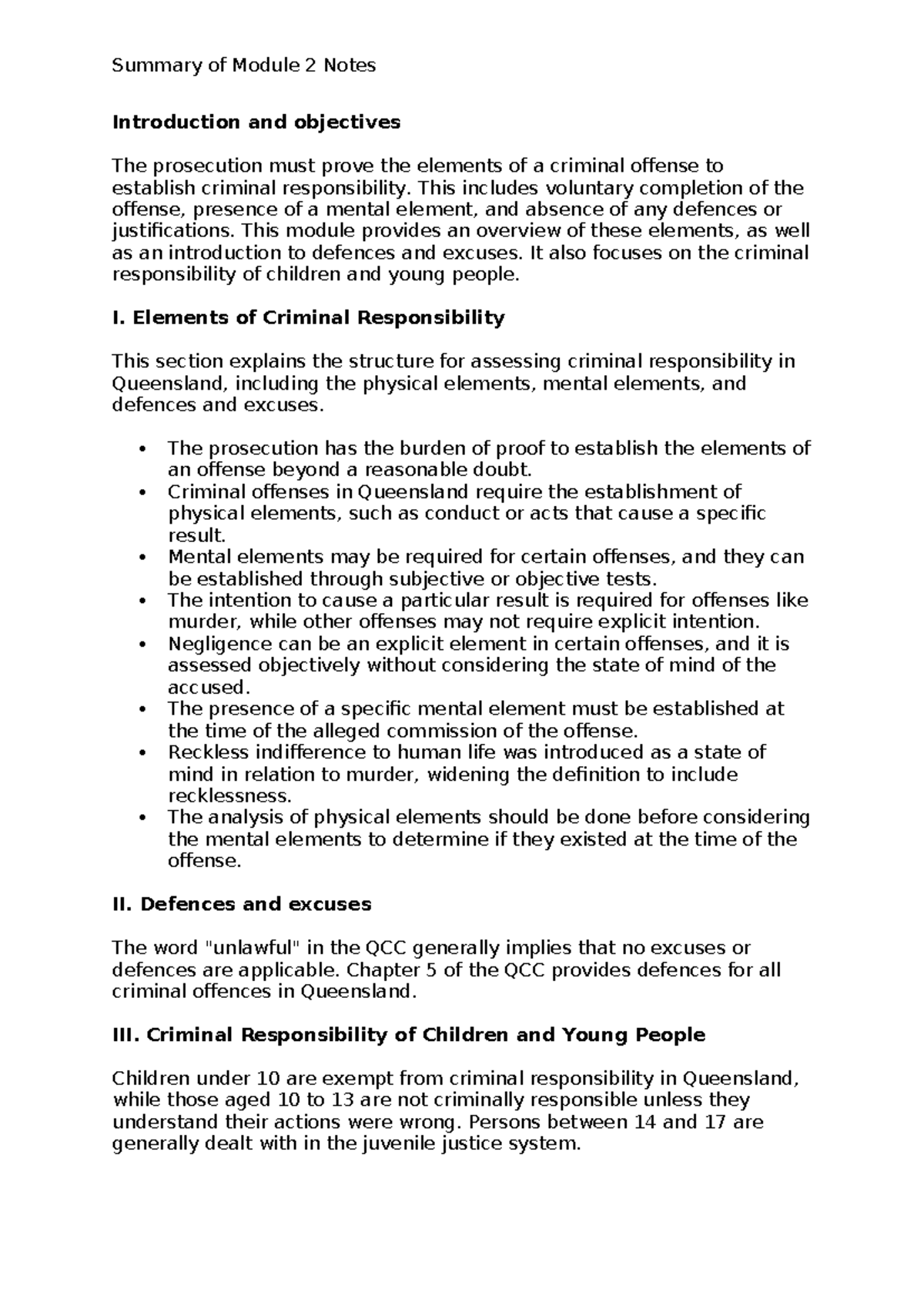 Summary of Module 2 Notes - Summary of Module 2 Notes Introduction and ...