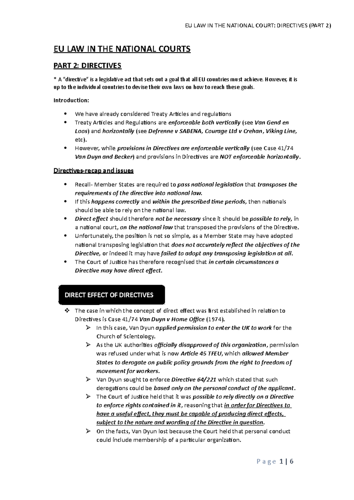 EU LAW IN THE National Courts (Directives) - EU LAW IN THE NATIONAL ...