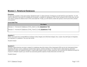 Module 4 - Assignment - cs.csld - Unit 2 – Design Concepts and Management Module 4 - Entity ...