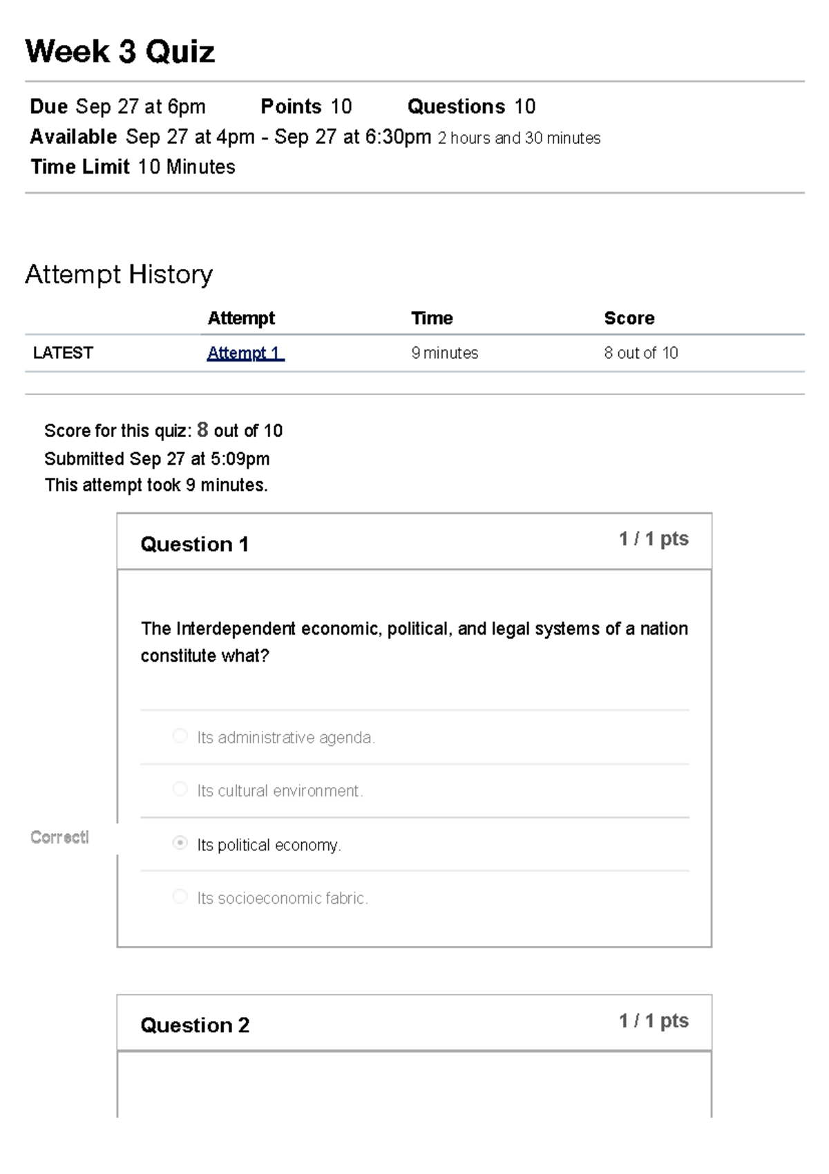 Week 3 Quiz: International Business-T12324 PWB-1 - Week 3 Quiz Due Sep 27 at 6pm Points 10 ...
