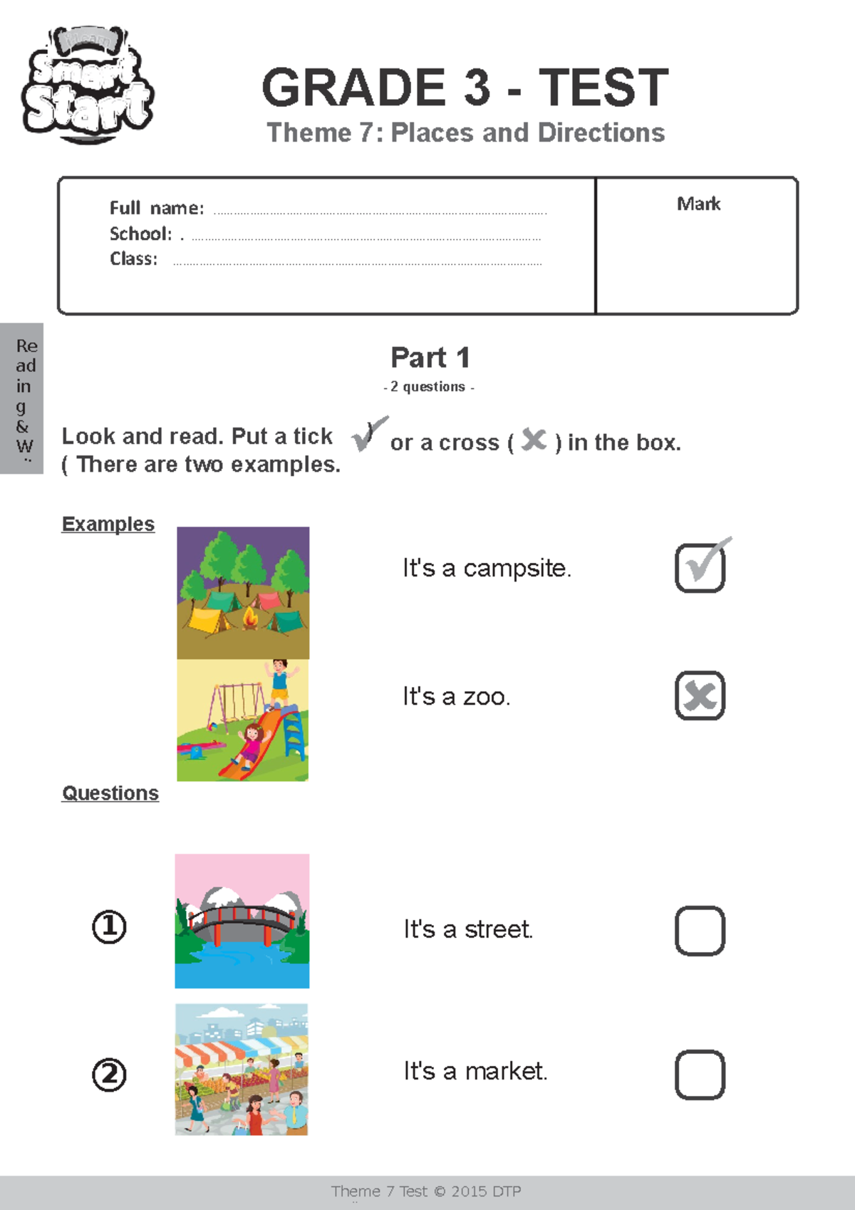 I-Learn-Smart-Start-Grade-3-Theme-7-Reading-Writing-test 1 - R e a di n ...