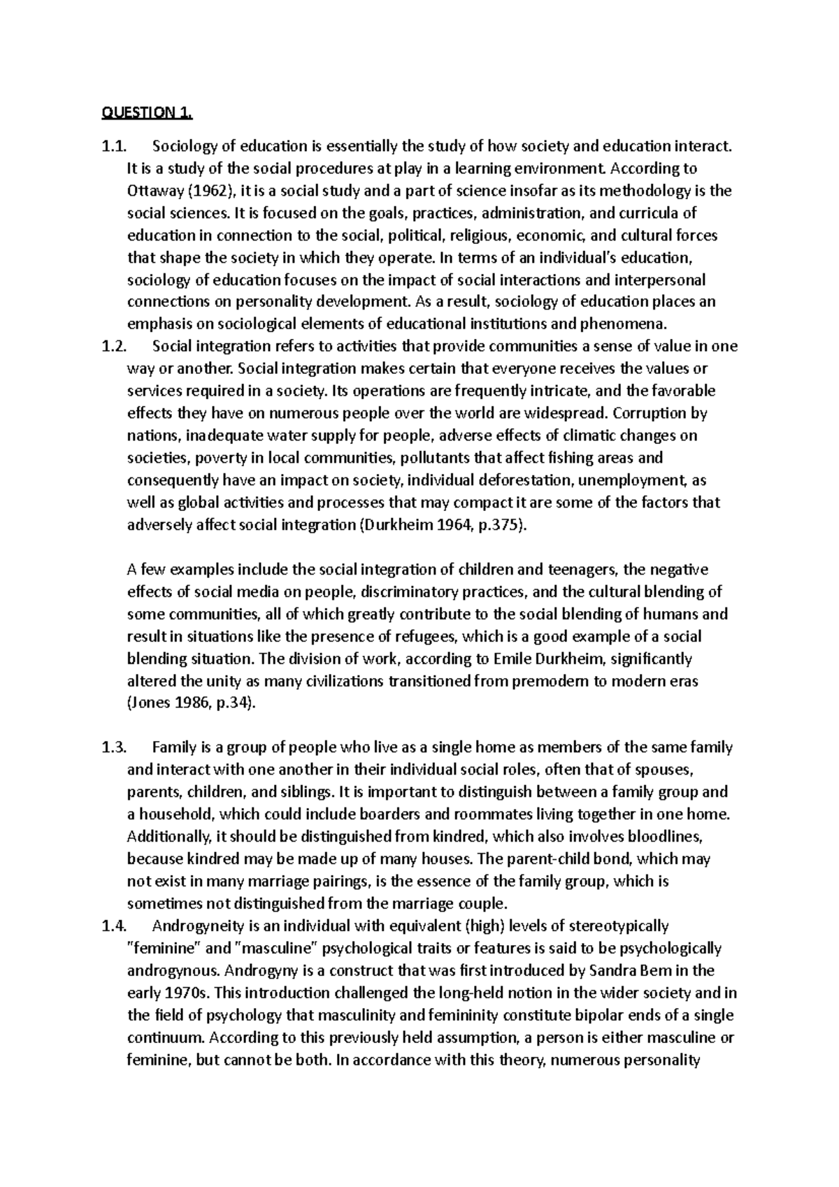 Social Education EXAM 2022 - QUESTION 1. Sociology of education is ...