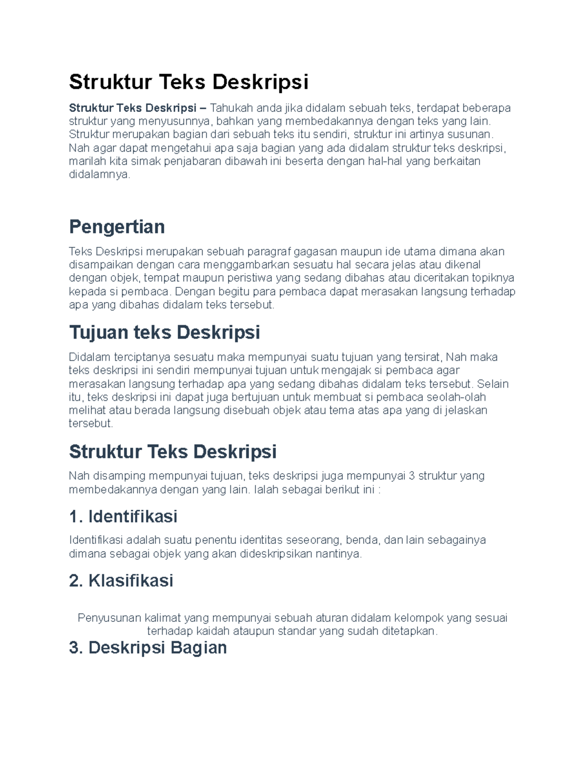 Struktur Teks Deskripsi dan kaidah kebahasan 7 - Struktur Teks ...