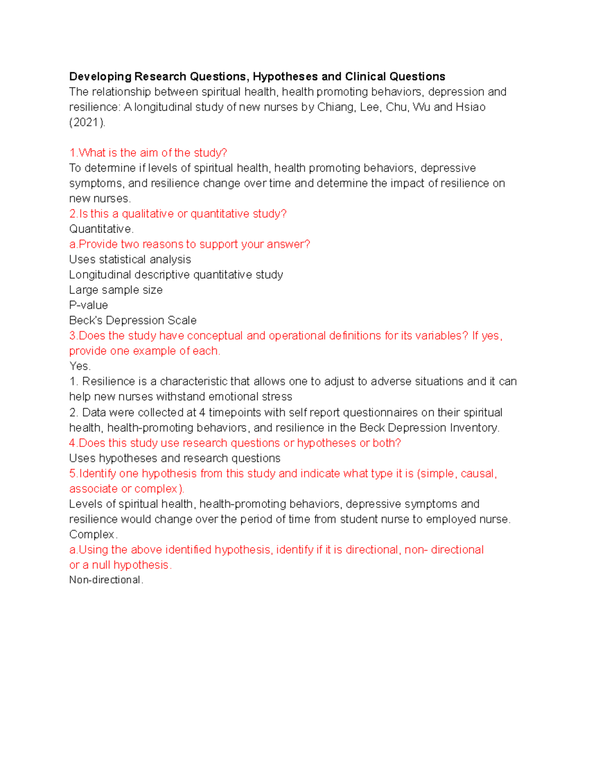 Developing Research Questions, Hypotheses and Clinical Questions - 1 is ...