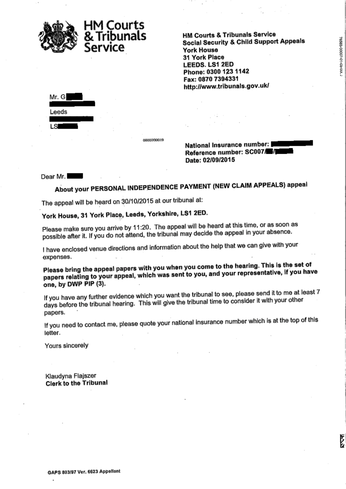 5 PIP appeal papers - Anonymised - 7200CIV - Studocu