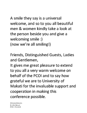 Speech for PCOI Team building - It is said that to be effective.. need ...