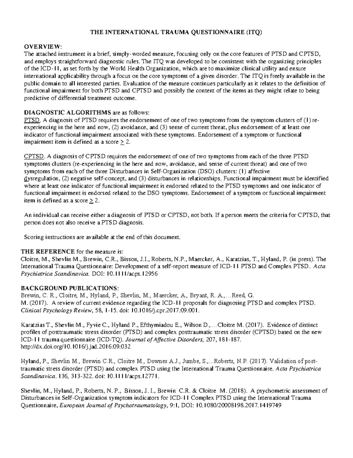 ITQ Overview and Scoring Final 9 September 2018 - THE INTERNATIONAL ...