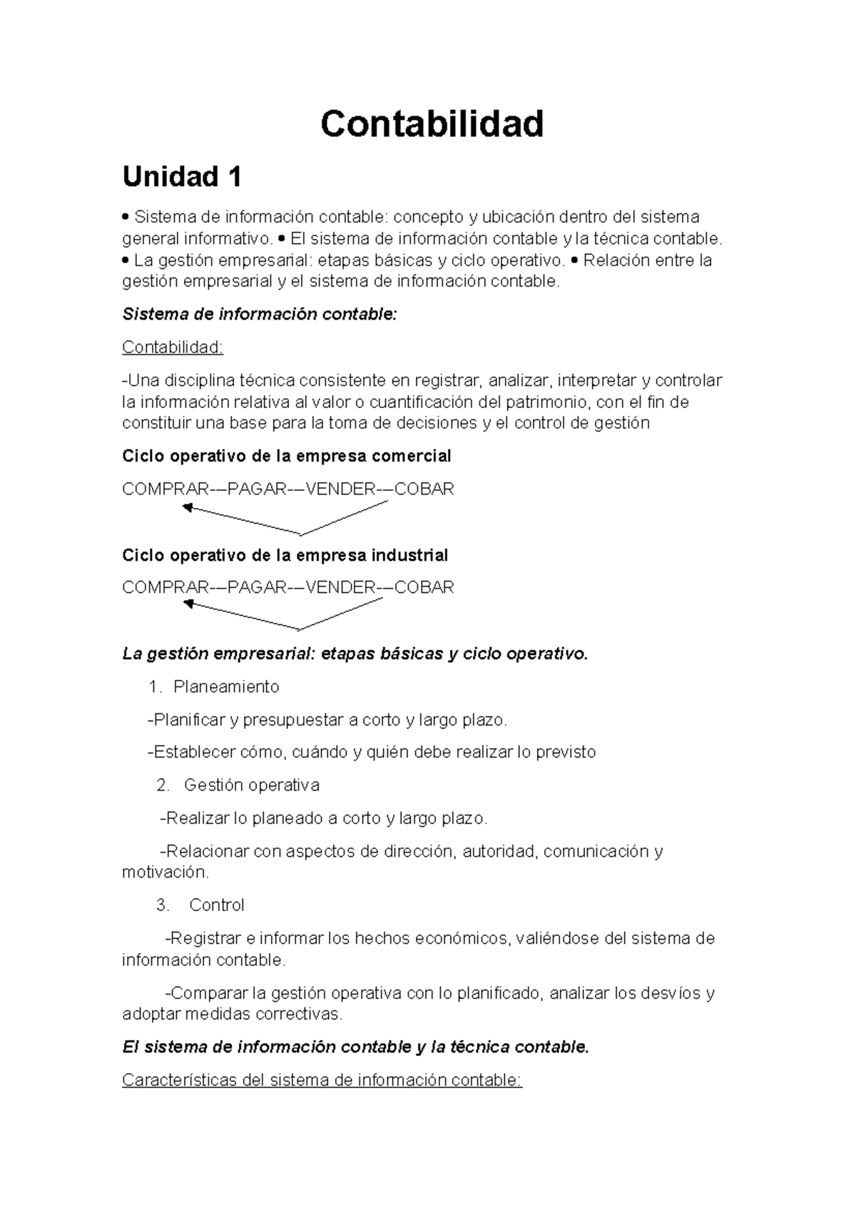 Contabilidad 1 - Resumen teoria - Contabilidad Unidad 1 Sistema de información contable ...
