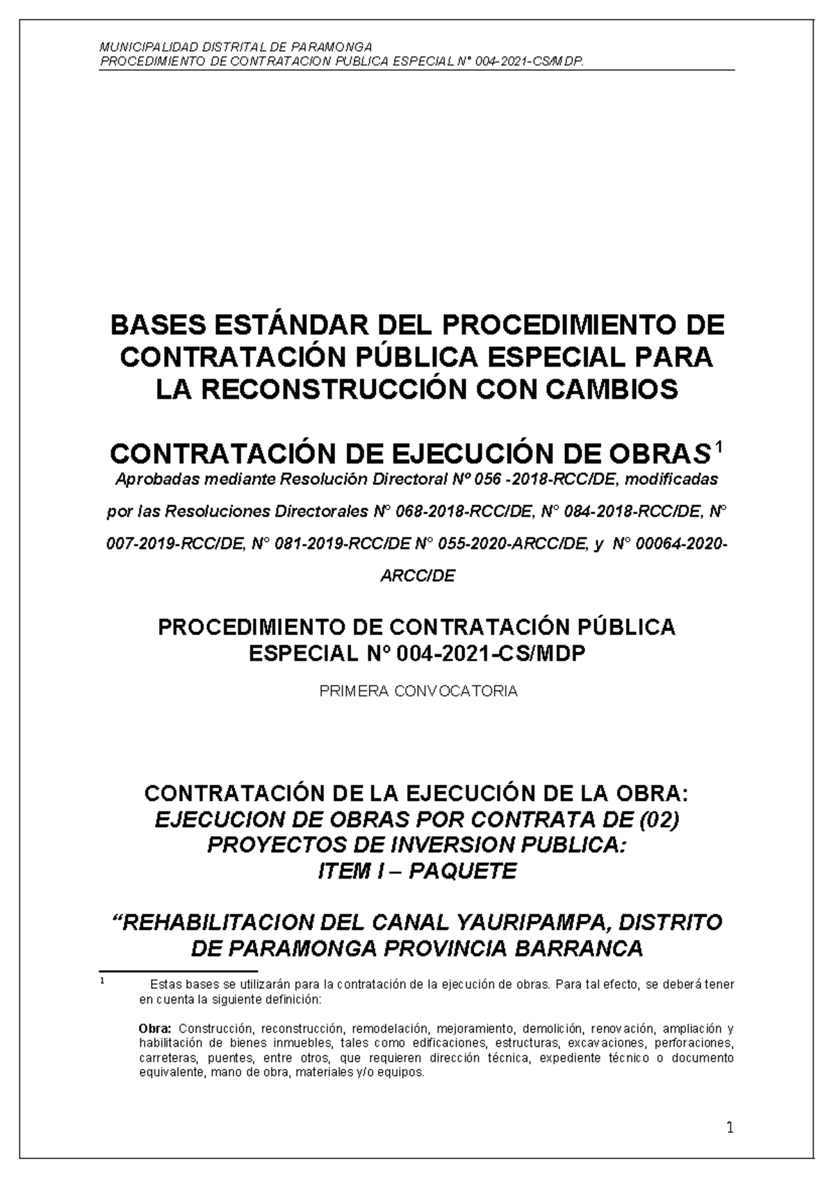 Bases PEC 04-2021 Paquete Yauripampa- Victoria Victoriamod - PROCEDIMIENTO DE CONTRATACION ...