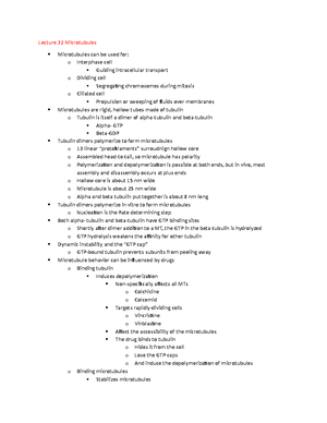 MCB 150 Chapter 4 Notes - Chapter 4 Introduction Cell biology is the ...