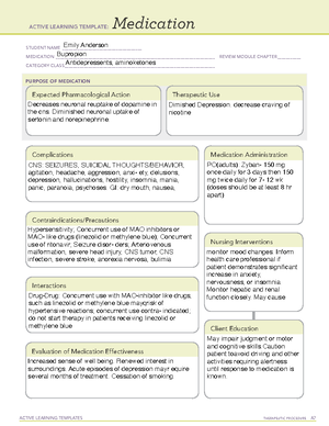 Buspirone - ati med sheet - ACTIVE LEARNING TEMPLATES Medication ...