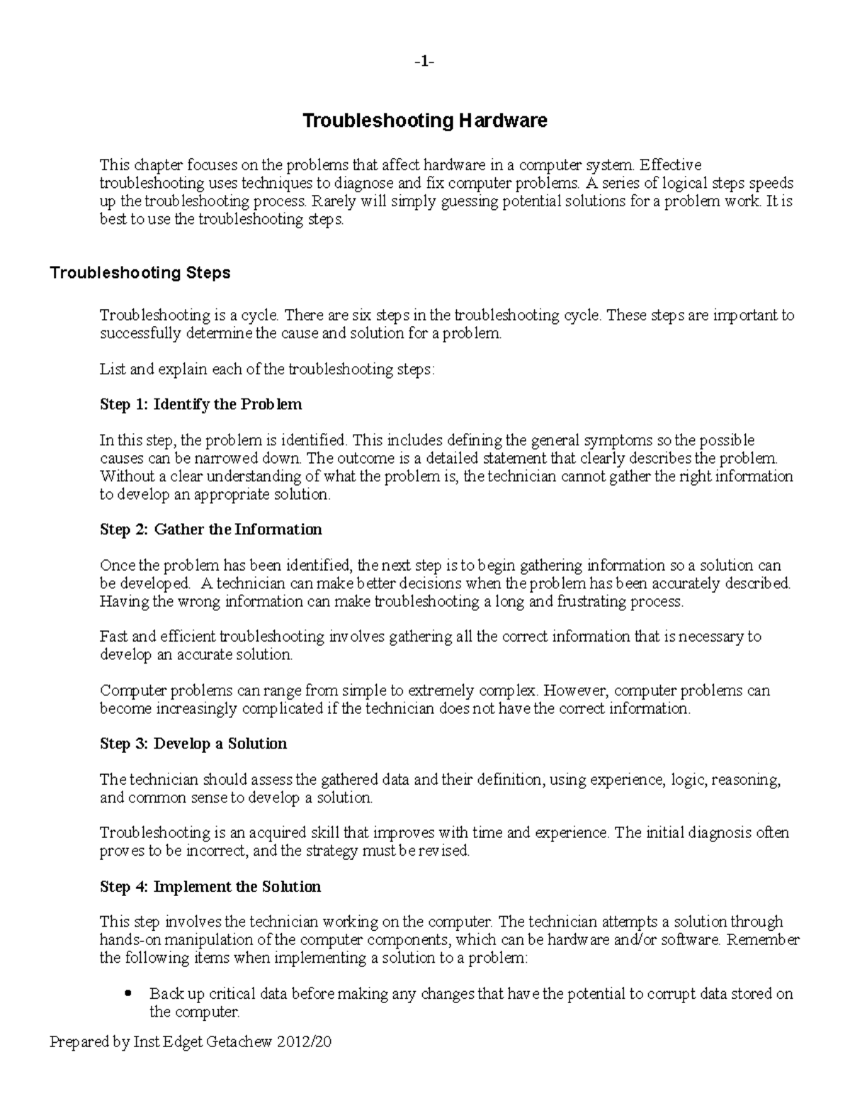 #C7-3HW Ttoubleshooting 2 - Troubleshooting Hardware This chapter ...