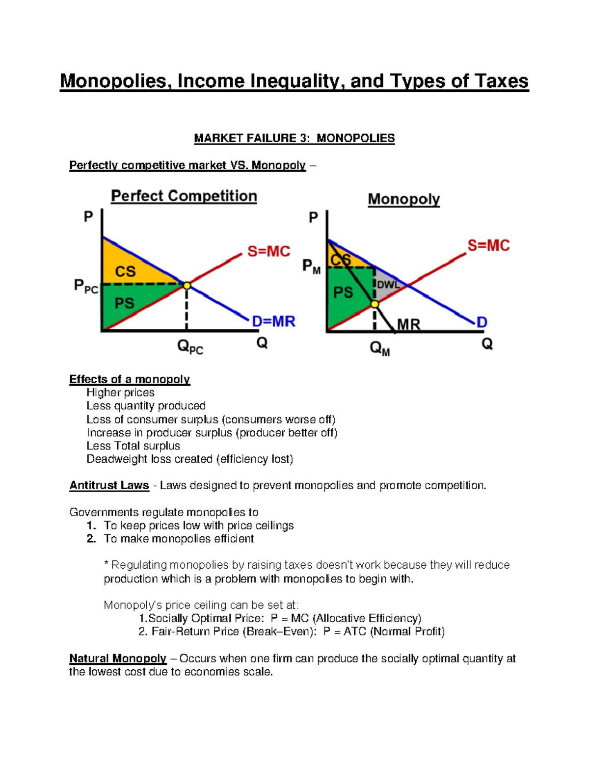 Monopolies,+Income+Inequality,+and+Types+of+Taxes+notes - Monopolies ...