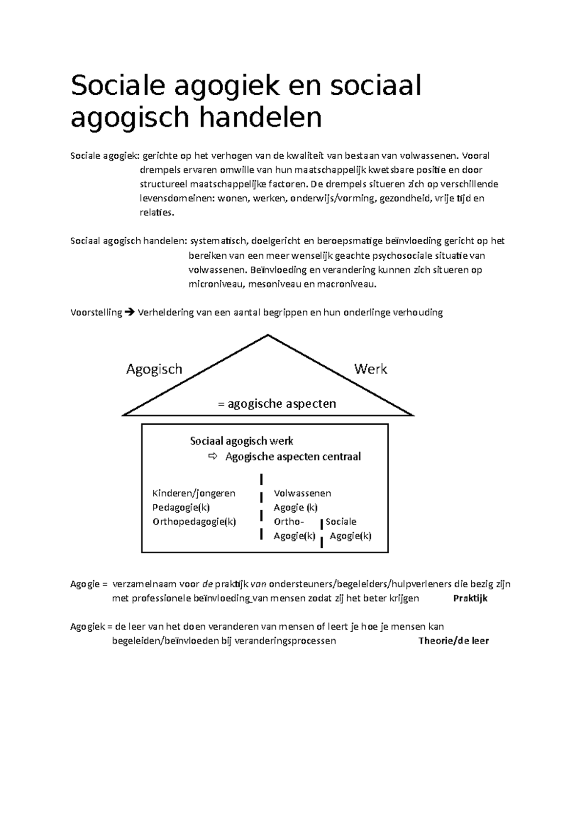SAK - Samenvatting - Sociale agogiek en agogiek: gerichte op het ...