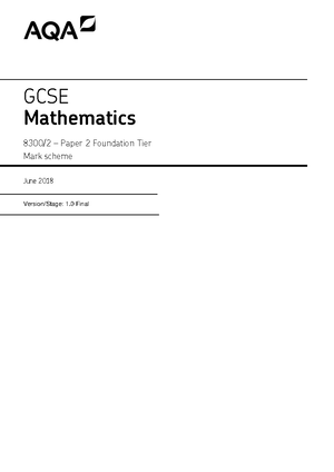 Edexcel GCSE Nov 14 P1 Model Solutions - MATH 2034 - AQA, OCR, Edexcel GCSE GCSE Maths Edexcel ...