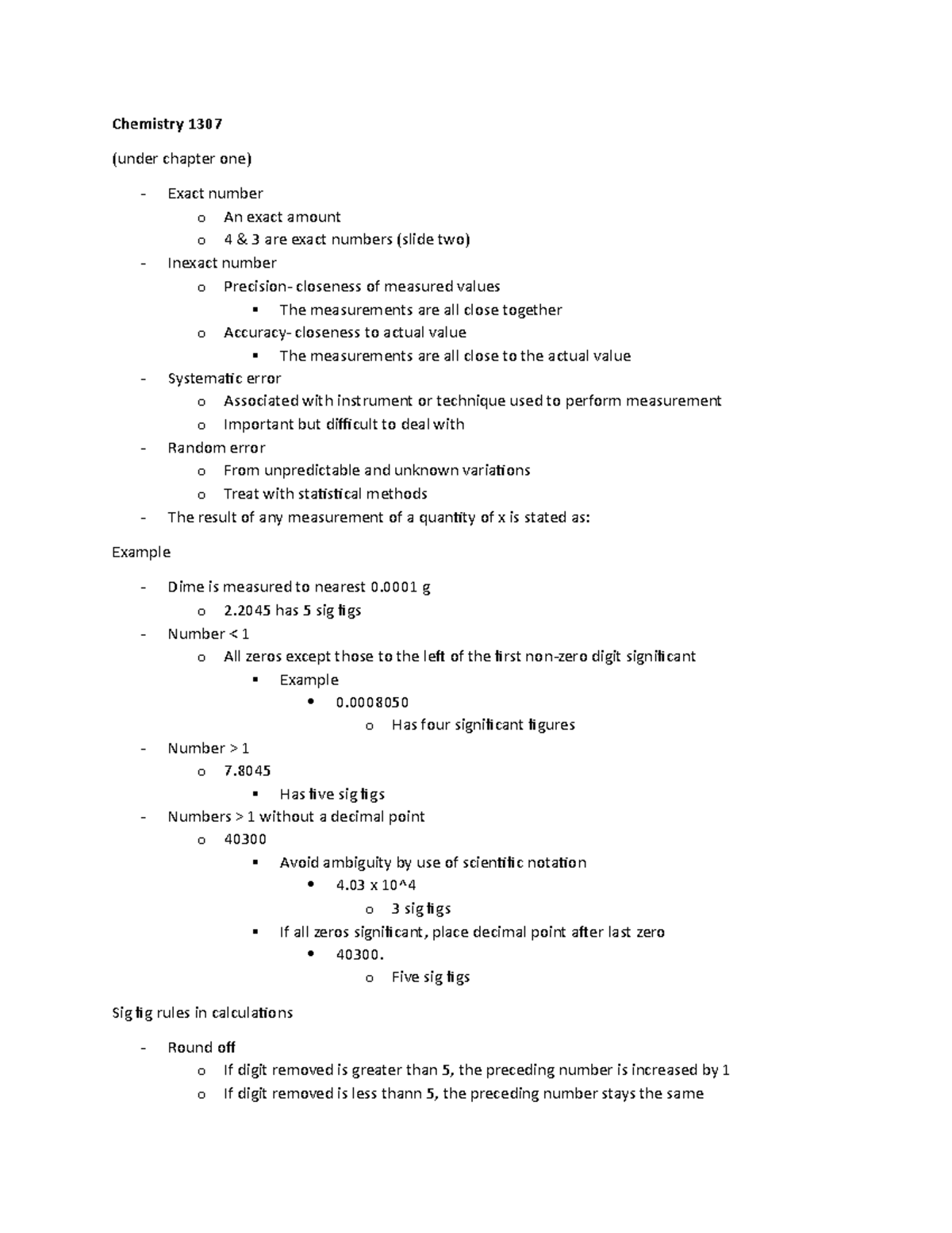 Chemistry 1307 - This is lecture notes from the beginning of the year ...