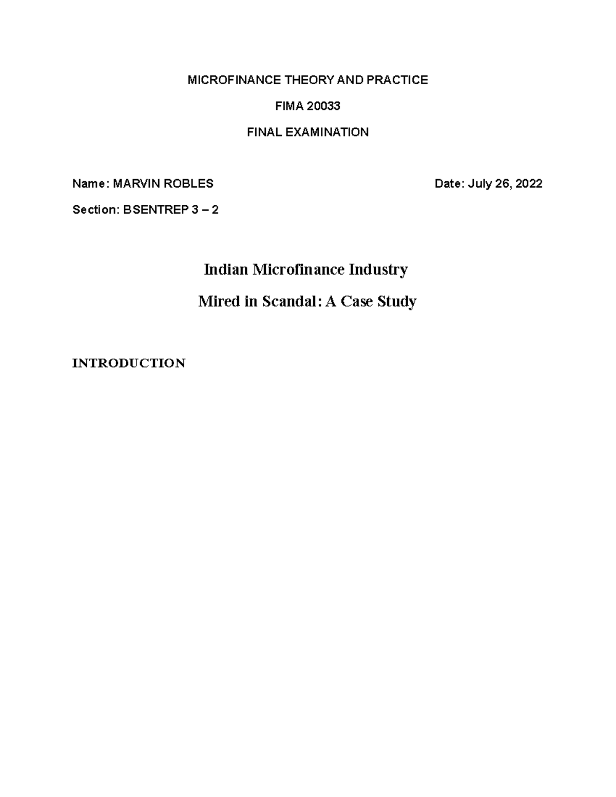 Microfinance Theory AND Practice - MICROFINANCE THEORY AND PRACTICE ...